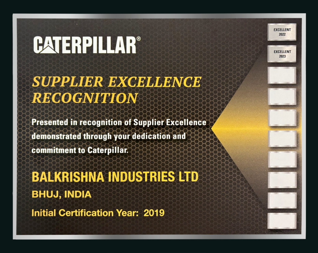 BKT é fornecedor "Nível Excelente" da Caterpillar